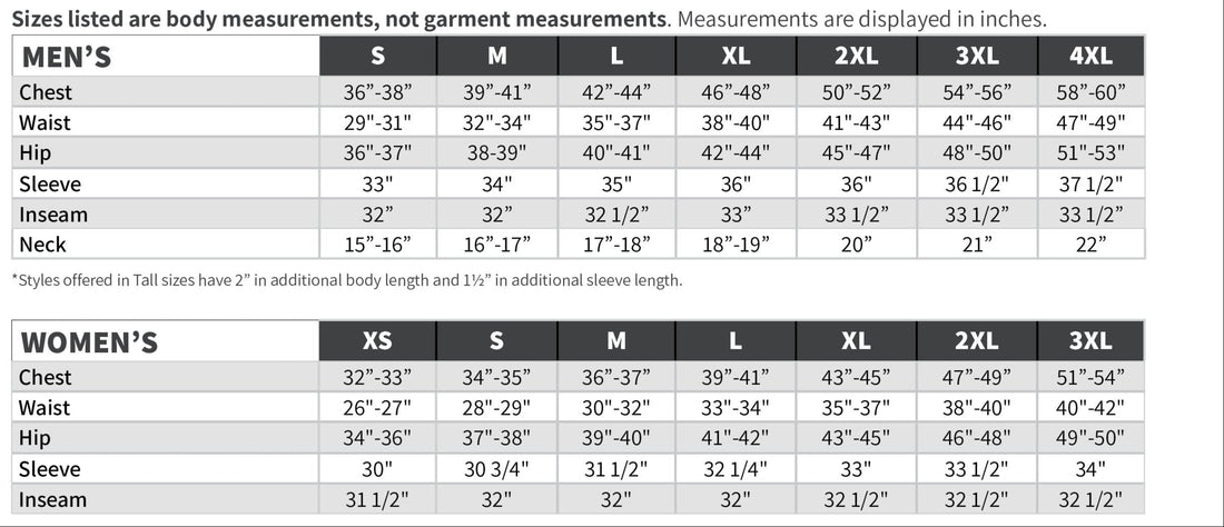 Storm Creek Sizing – Storm Creek Distributor Site